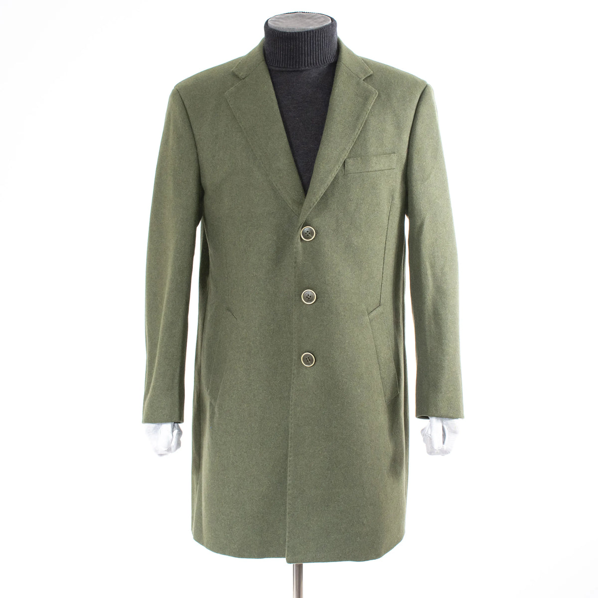 Olive Modern-Fit Wool Overcoat — DOLCE VESTA