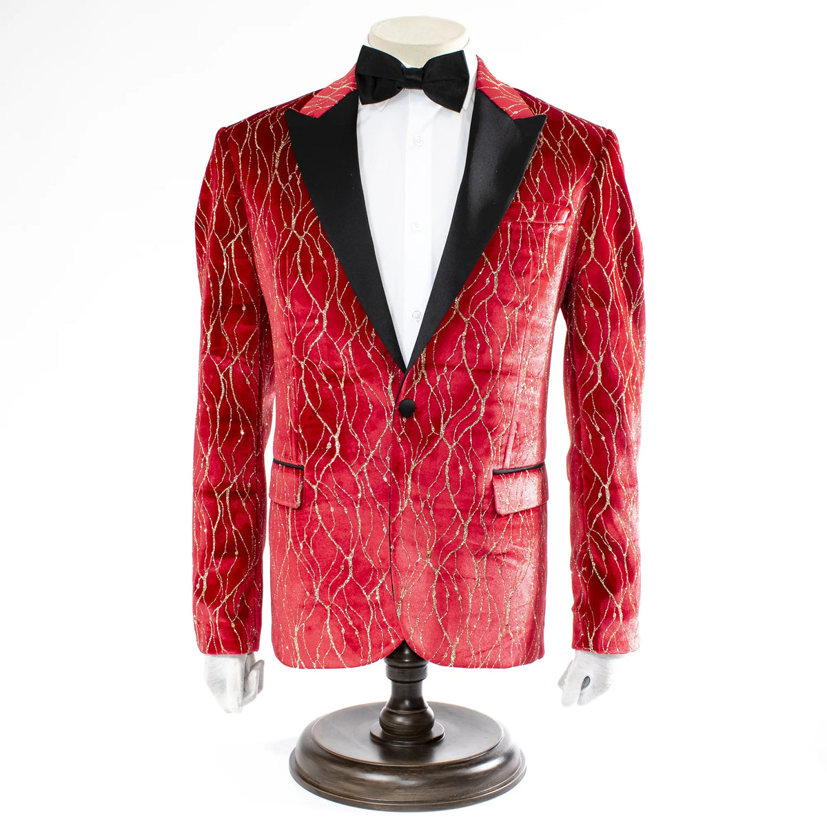 Claret Red Gold Strike Tailored-Fit Jacket — DOLCE VESTA